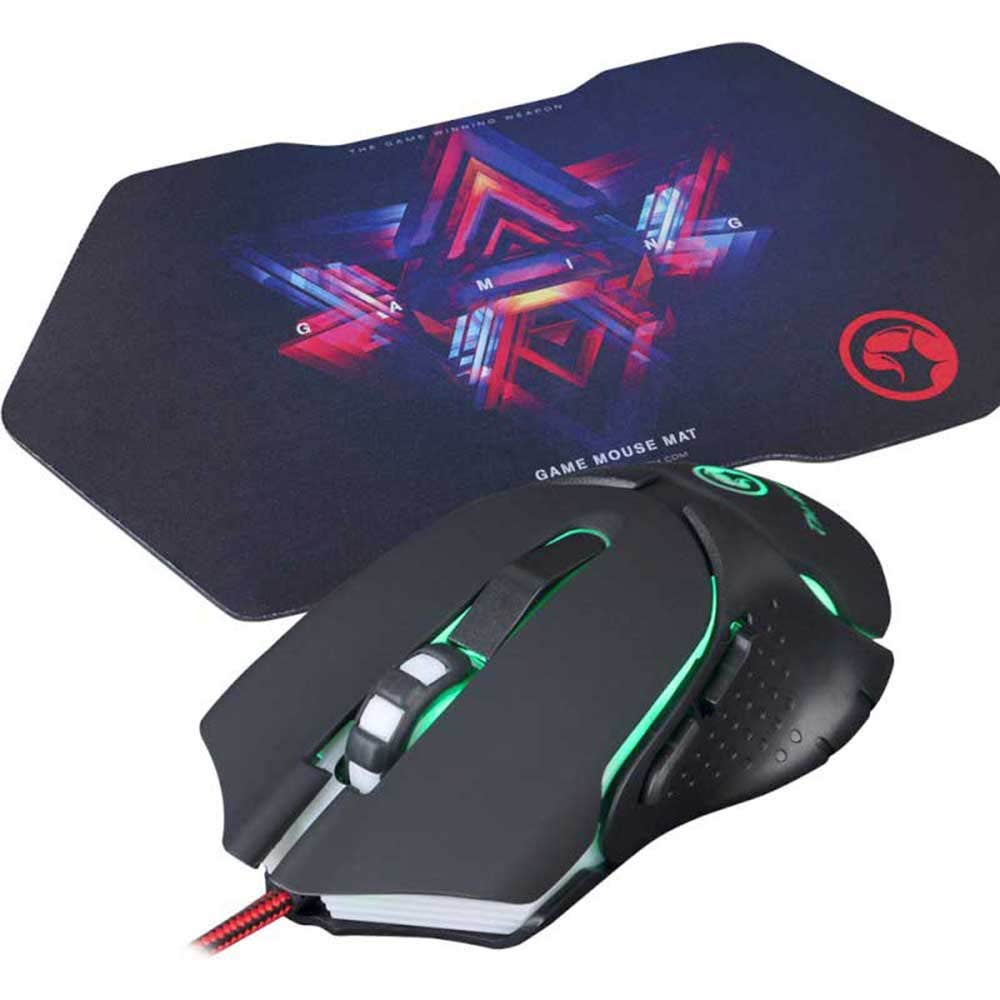 MARVO KIT MOUSE + MOUSE PAD ALÁMBRICO M309+G7 USB 800 - 2400 DPI BLACK ...