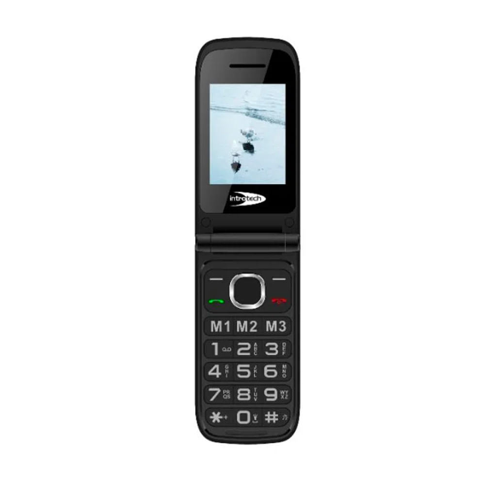 SENIORPHONE 4G CLAMSHELL BATT 1450MAH GRIS-NEGRO INTROTECH - Casa Royal