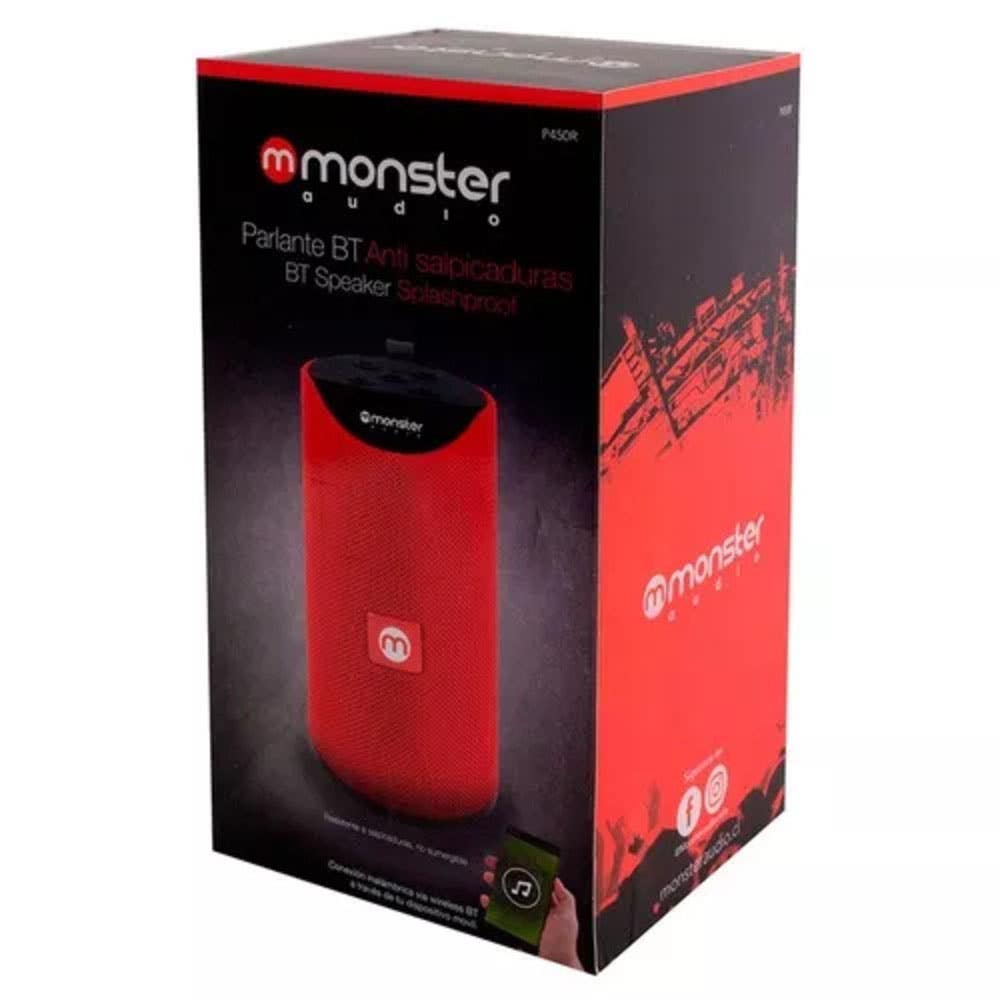 MONSTER AUDIO PARLANTE BLUETOOTH/FM/SD/AUX/MIC ROJO MONSTER | casaroyal ...