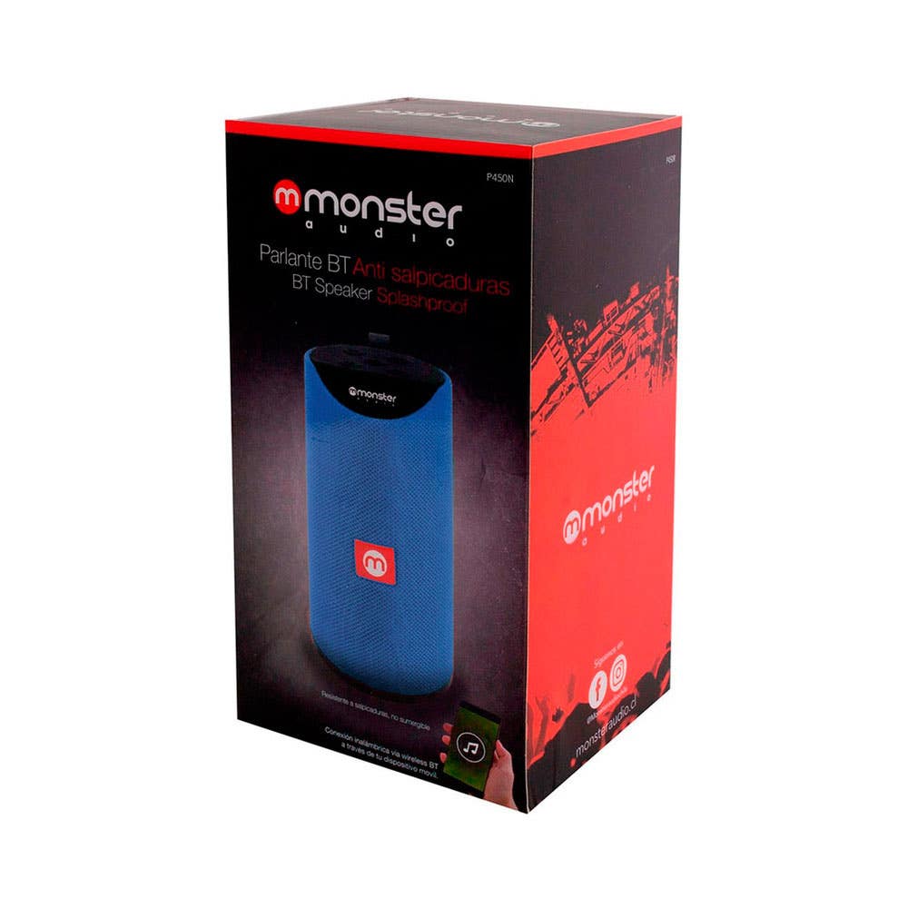 MONSTER AUDIO PARLANTE BLUETOOTH/FM/SD/AUX/MIC AZUL MONSTER | casaroyal ...