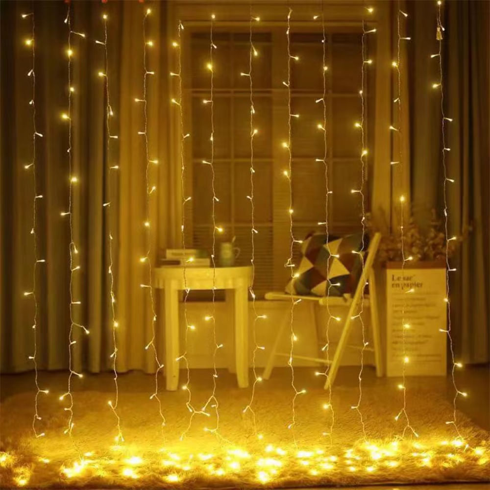 CORTINA DE LUCES LED SOLAR CON CONTROL 300 LEDS 3MT | casaroyal.cl ...
