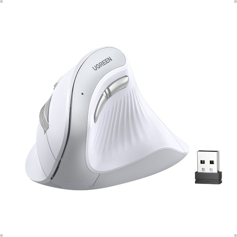 UGREEN MOUSE INALAMBRICO VERTICAL 2.4GHZ+BT TRIPLE CONEXION BLANCO ...